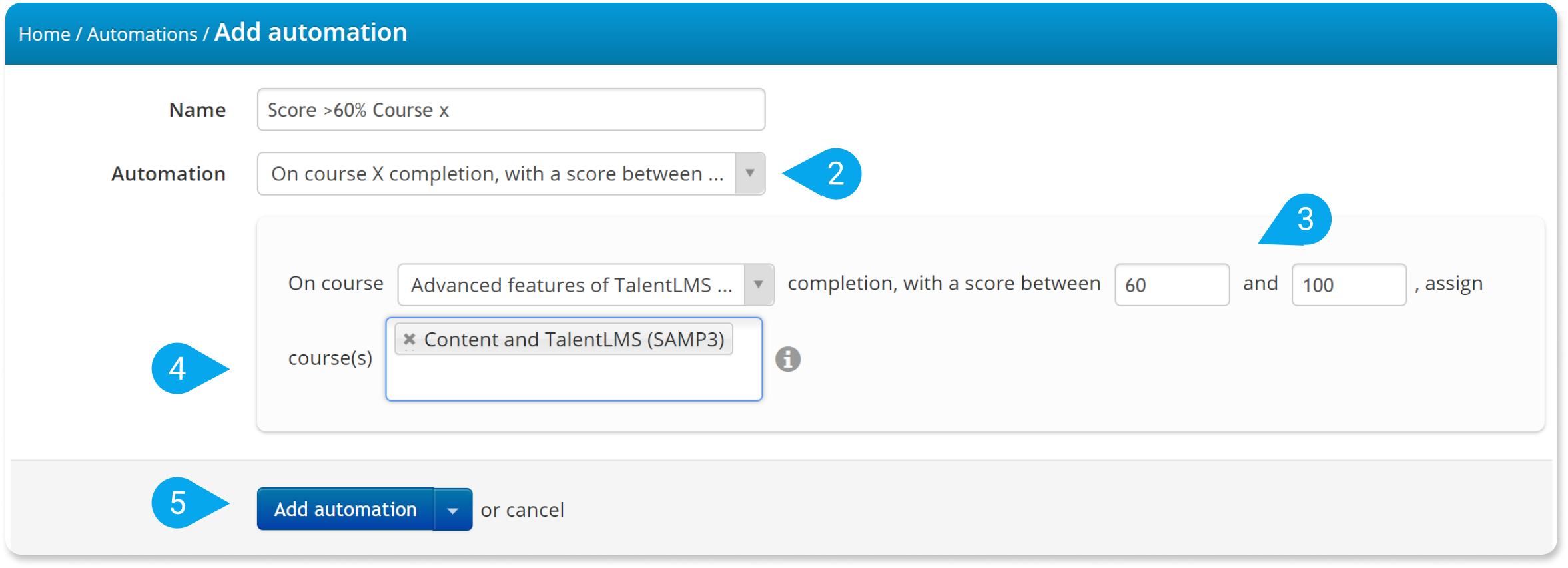 How to assign courses based on the learner’s score in a specific course ...
